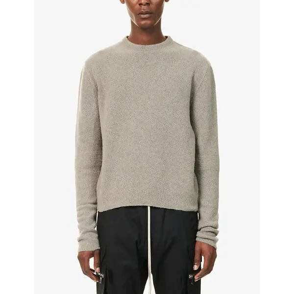 Rick Owens Crew Neck Cashmere Blend Jumper - Dust