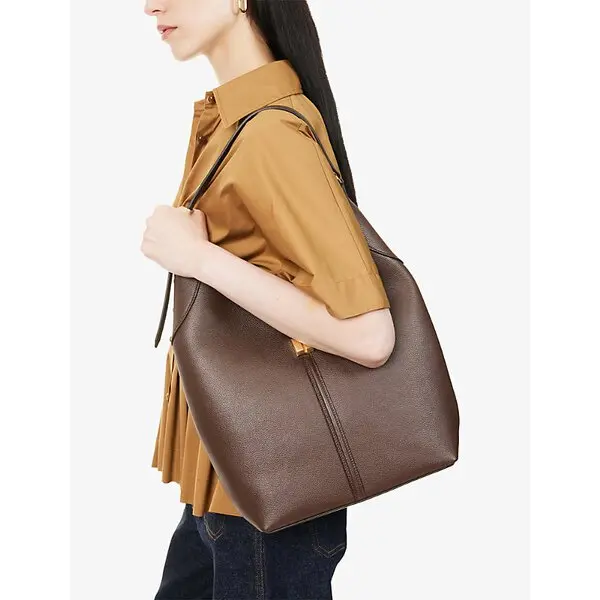 DEMELLIER The Siena Leather Bucket Shoulder Bag - Mocha