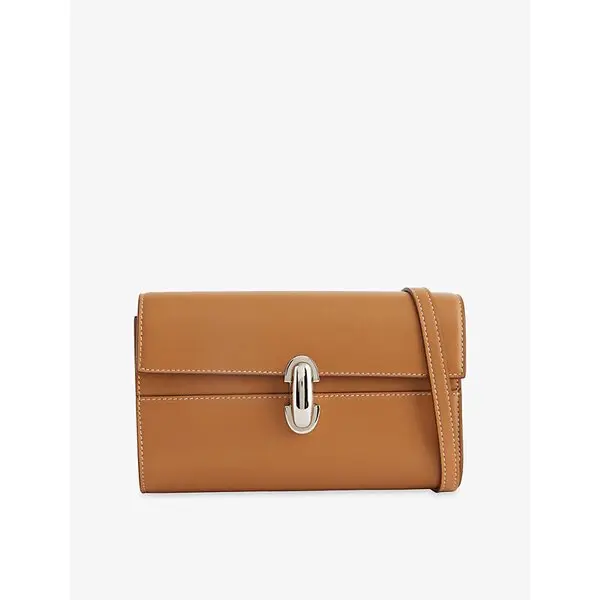Savette Symmetry Mini Leather Shoulder Bag - Saddle