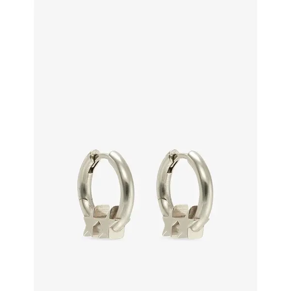 TWOJEYS Icon Star Sterling Hoop Earrings - Silver