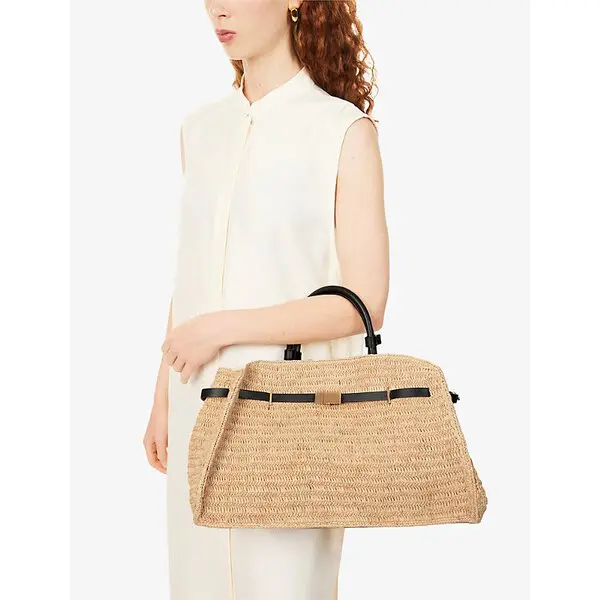 DEMELLIER The Woven Hudson Raffia Tote Bag