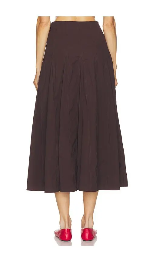A.L.C. Poplin Midi Skirt - Brown