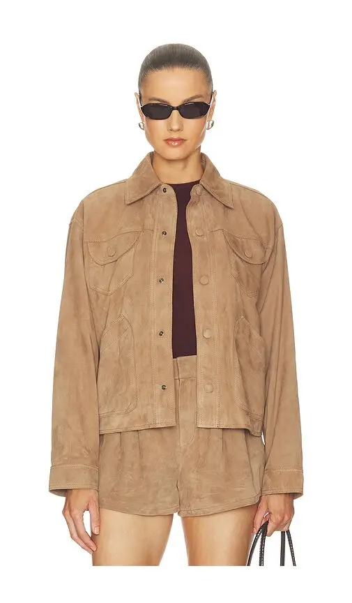 FRAME Suede Utility Jacket - Tan