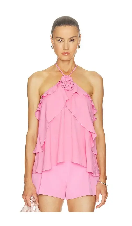 Generation Love Halterneck Blouse With Floral Accent