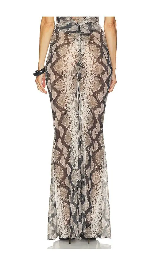 Lapointe Mesh Ruched Maxi Skirt