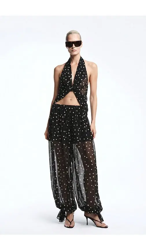 Revolve Adela Georgette Silk Halter Top - Multi