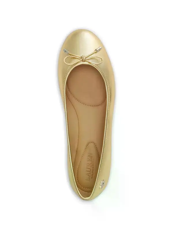 Ralph Lauren Jayna Bow-detail Ballet Flats - Gold