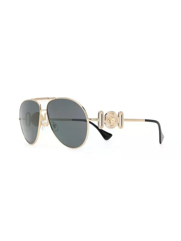 Versace Medusa Hardware Aviator Sunglasses