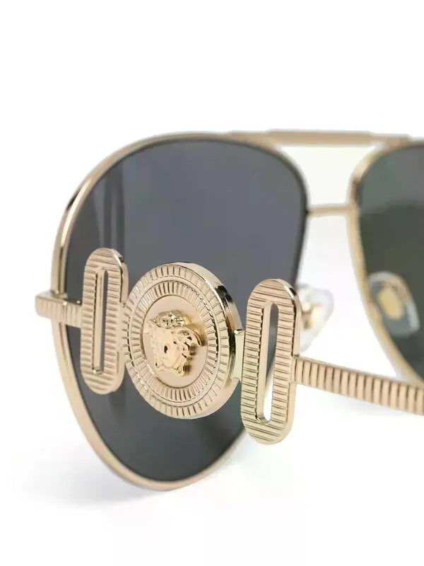 Versace Medusa Hardware Aviator Sunglasses