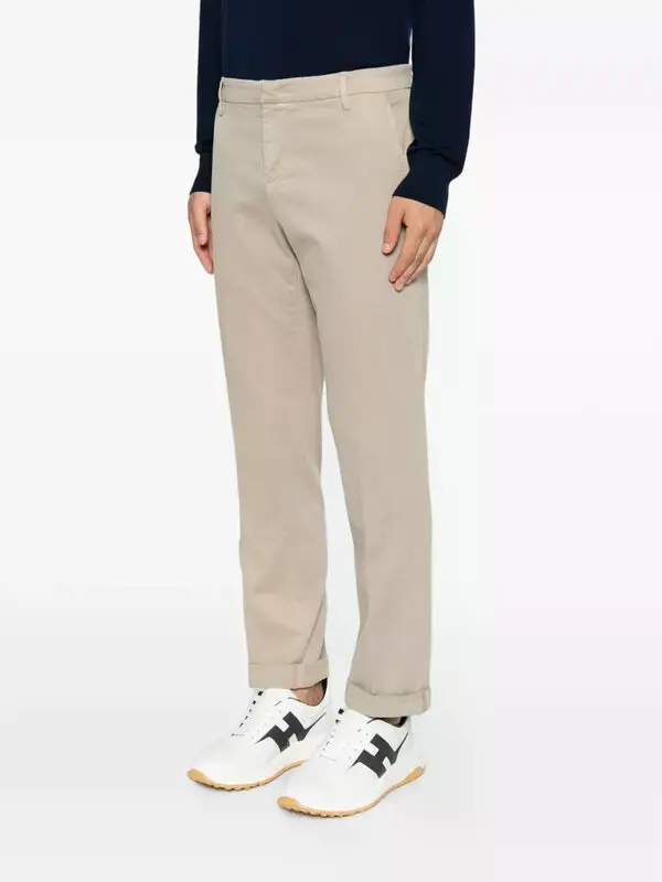 DONDUP Logo Plaque Trousers - Neutrals