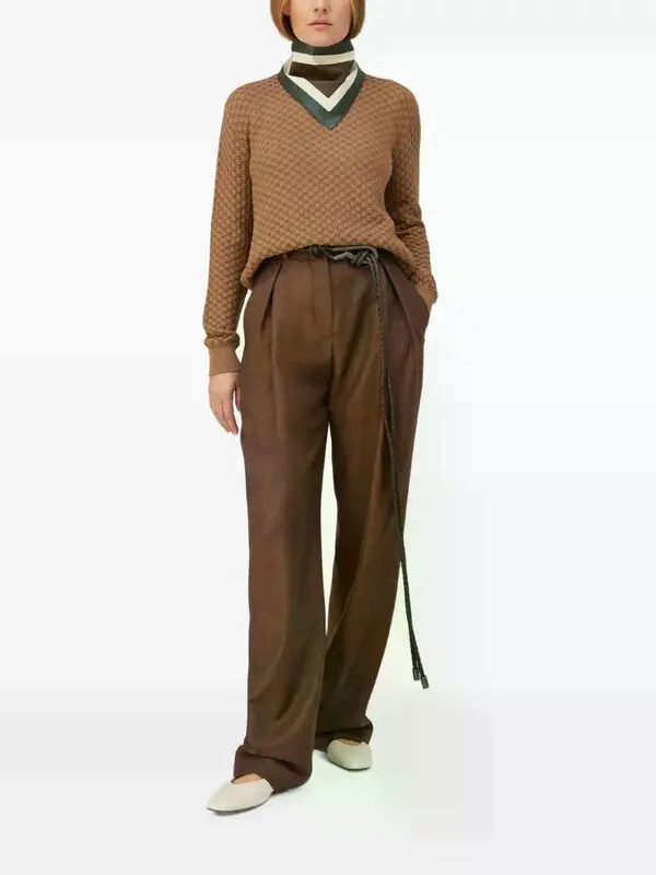 RETORI Retro Sartorial Double-pleated Wool Trousers - Brown