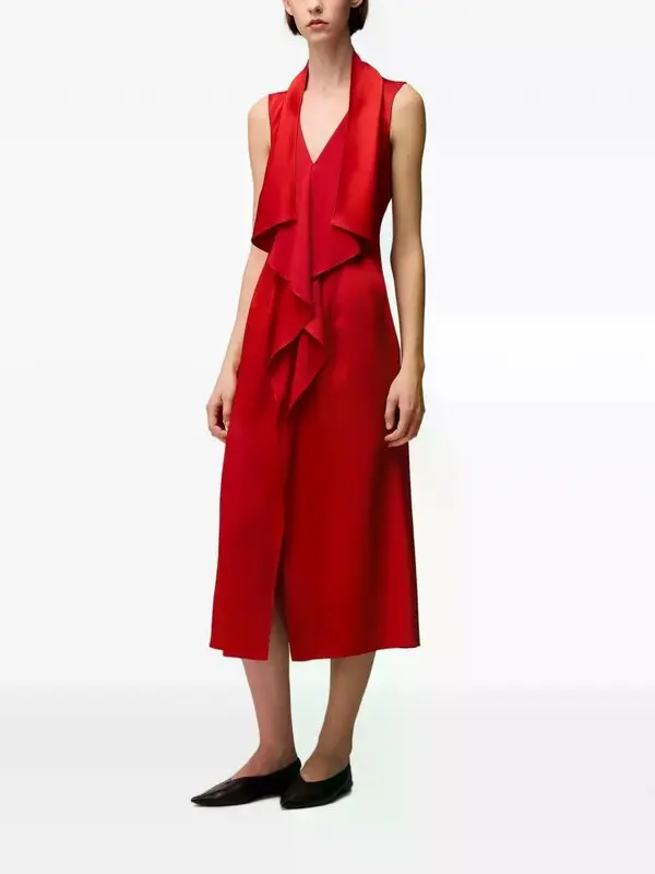 RETORI Retro Midi Dress With Draped V-neck