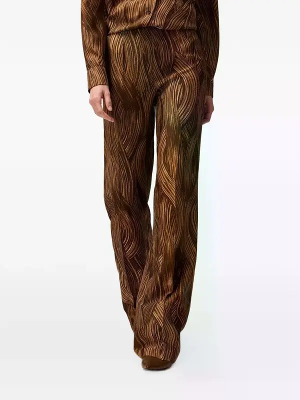 RETORI Retrofit Printed Silk Trousers - Brown