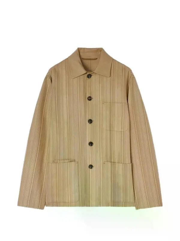 RETORI Striped-pattern Reversible Shirt Jacket