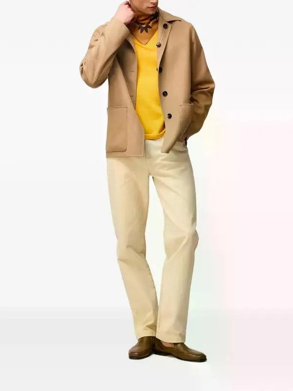 RETORI Striped-pattern Reversible Shirt Jacket