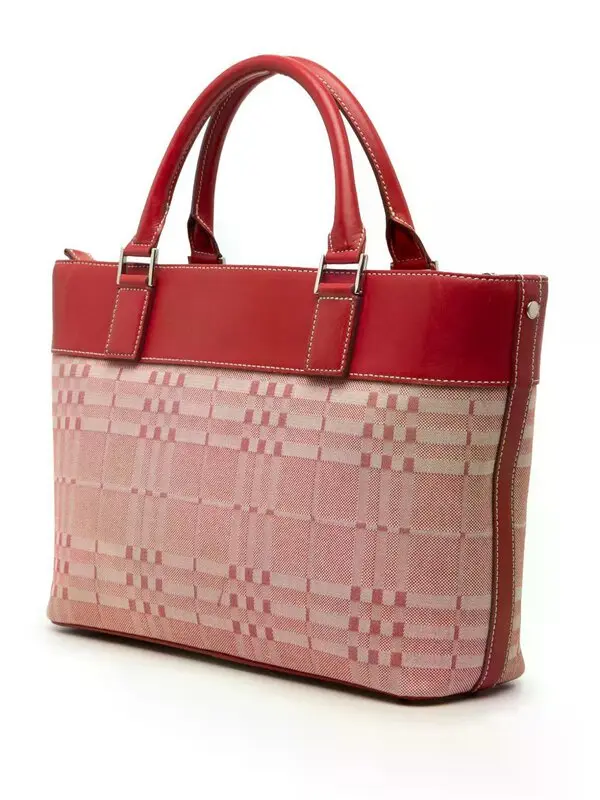 Burberry Canvas Tote With Leather Trim