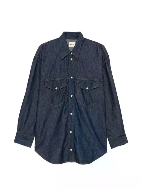 Khaite Christensen Contrast-stitch Denim Shirt - Blue