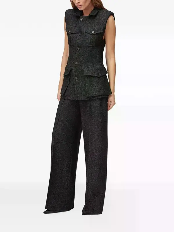 RETORI Pleated Wide-leg Wool Trousers