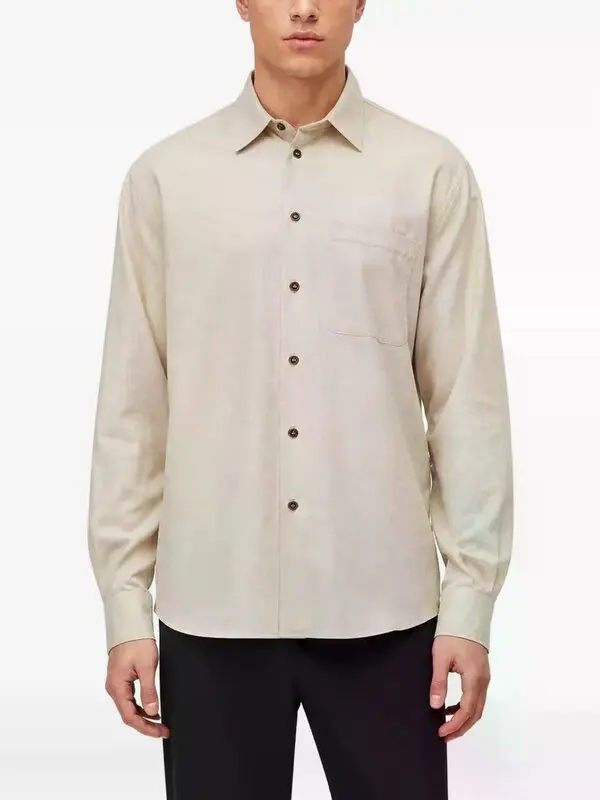 RETORI Brushed-effect Patch-pocket Shirt