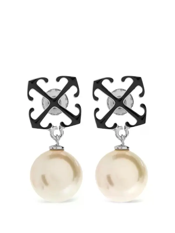 Off-White Arrows Detail Earrings - Silver