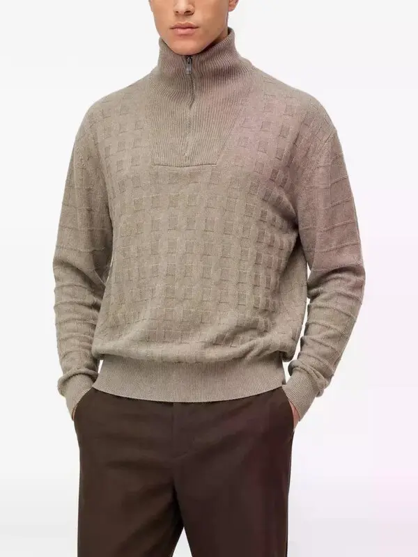 RETORI Checkered Mock-neck Sweatshirt