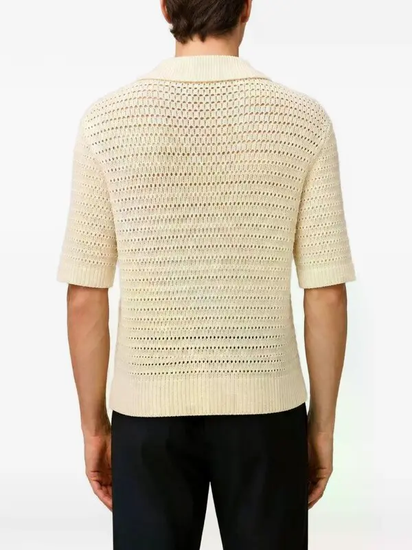 RETORI Net-stitch Cotton Polo Shirt - Neutrals