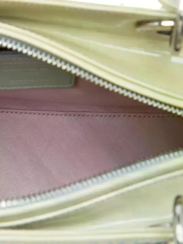 Dior Medium Patent Cannage Lady Satchel - Green