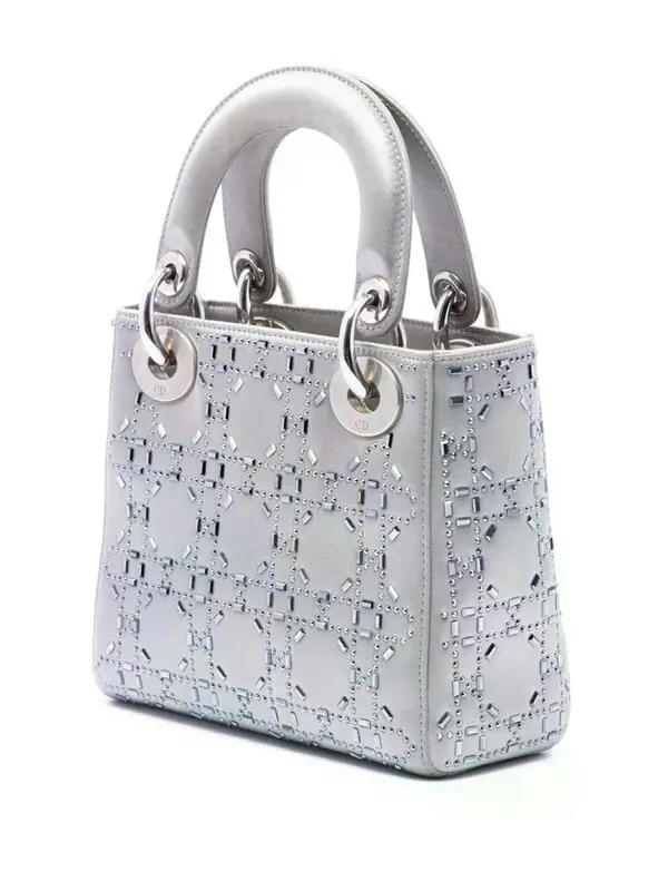 Dior 2016 Mini Satin Cannage Crystal Embellished Lady Satchel