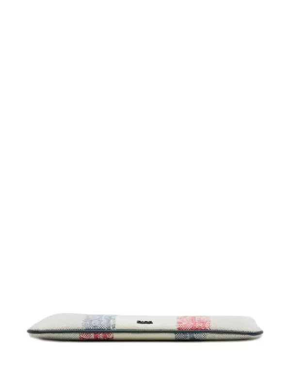 Dior Tricolor Oblique Canvas Stripe Zip Pouch