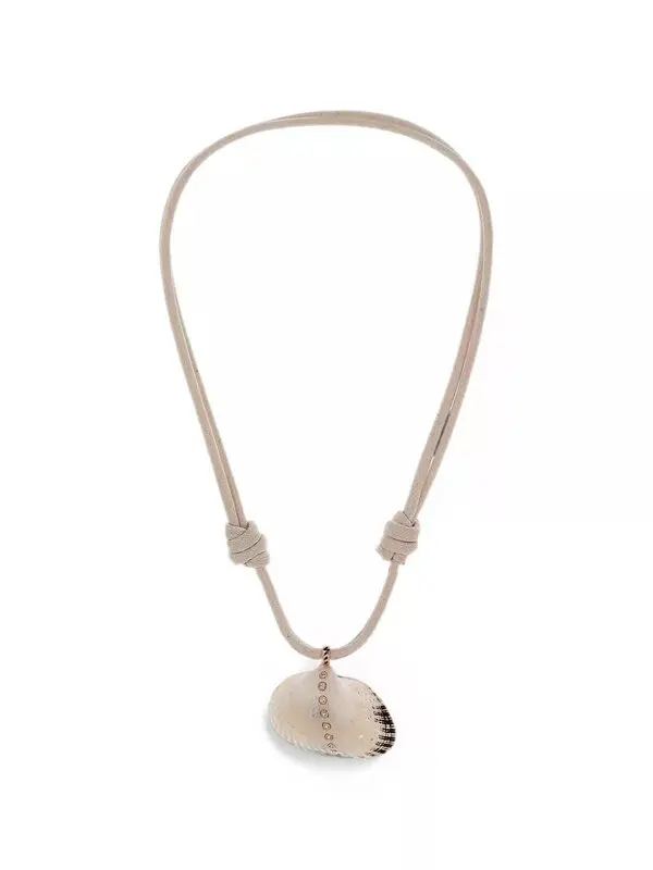 DEZSO Shell And Diamond Necklace - Neutrals