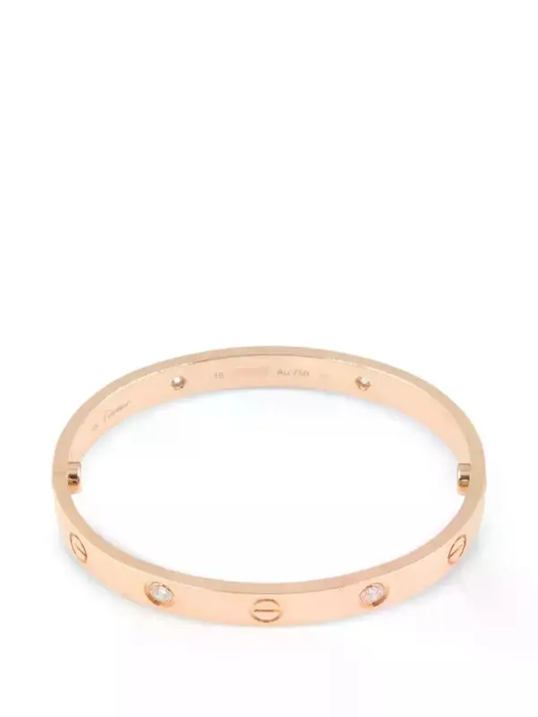Cartier 18k Rose Gold Diamond Love Bracelet - Pink
