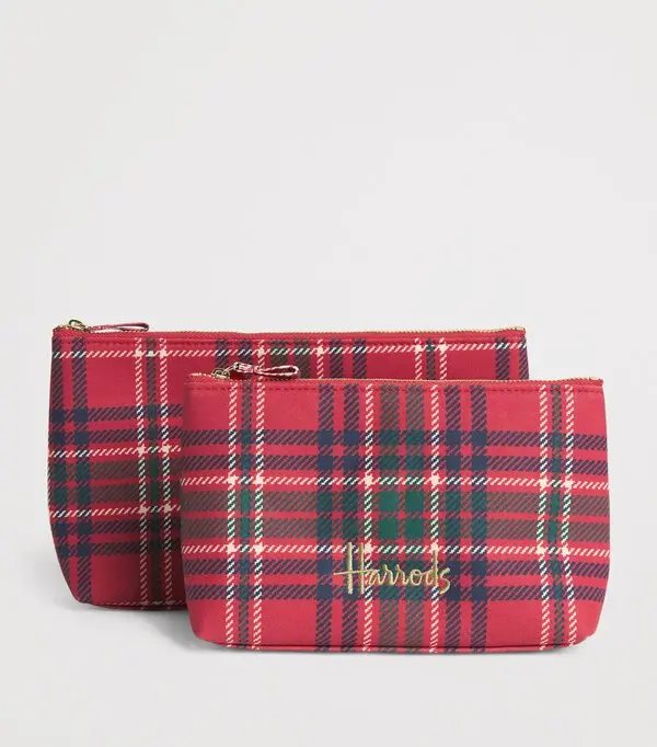 Harrods Small Tartan Logo Pouch - Red