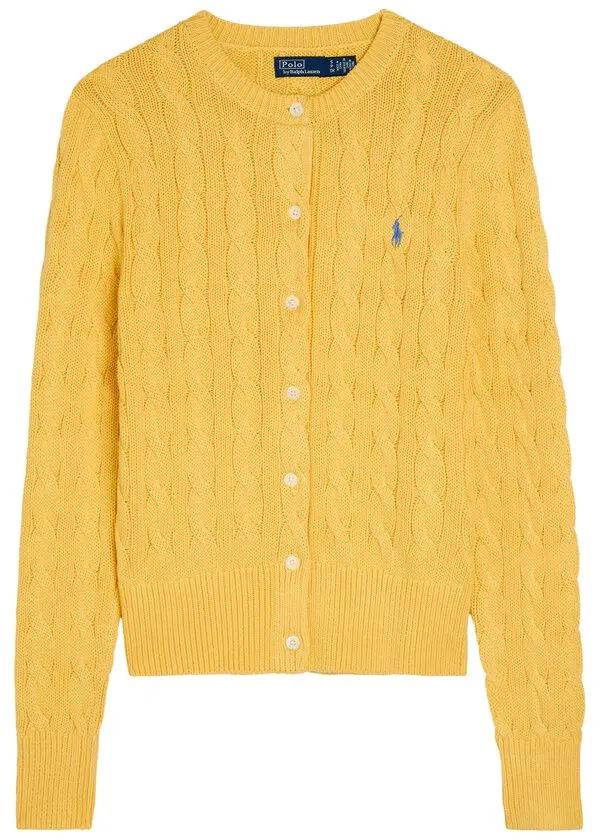 Polo Ralph Lauren Cable Knit Cotton Cardigan - Yellow