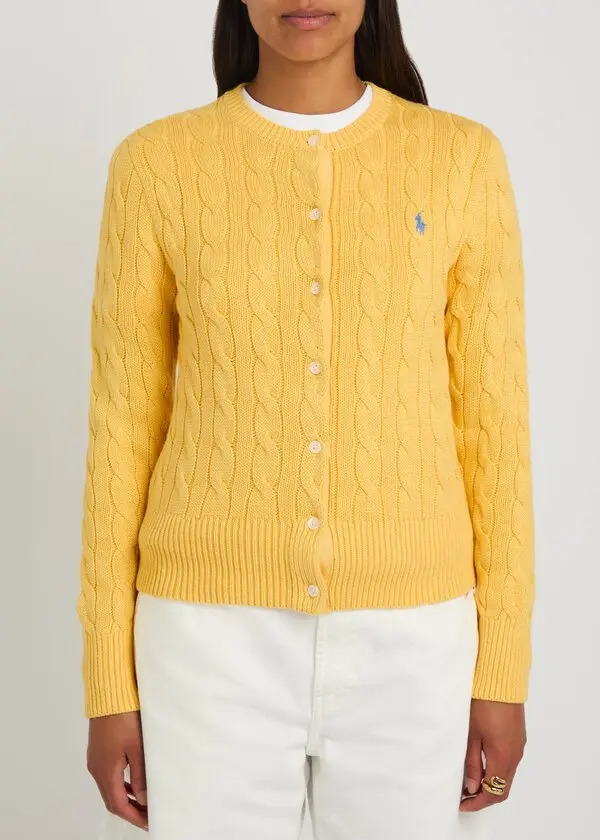 Polo Ralph Lauren Cable Knit Cotton Cardigan - Yellow