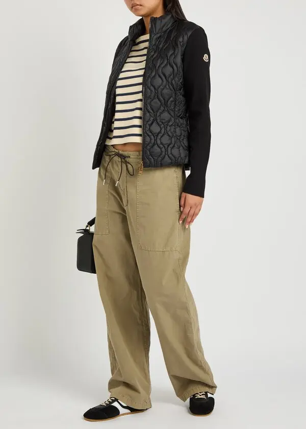 Moncler Quilted Cotton And Nylon Cardigan