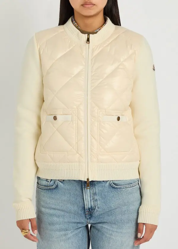 Moncler Quilted Cotton And Nylon Cardigan