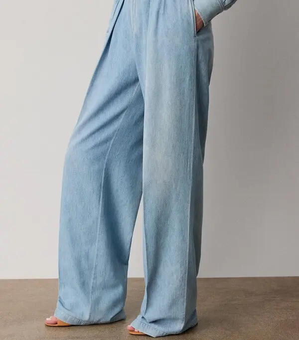 Ralph Lauren Cotton Pleated Wide-leg Trousers