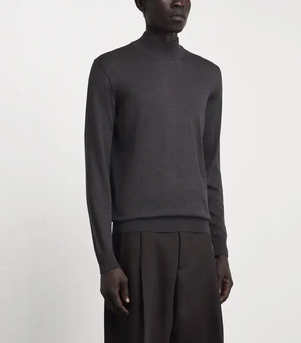 Pal Zileri Wool-silk Funnel Neck Sweater