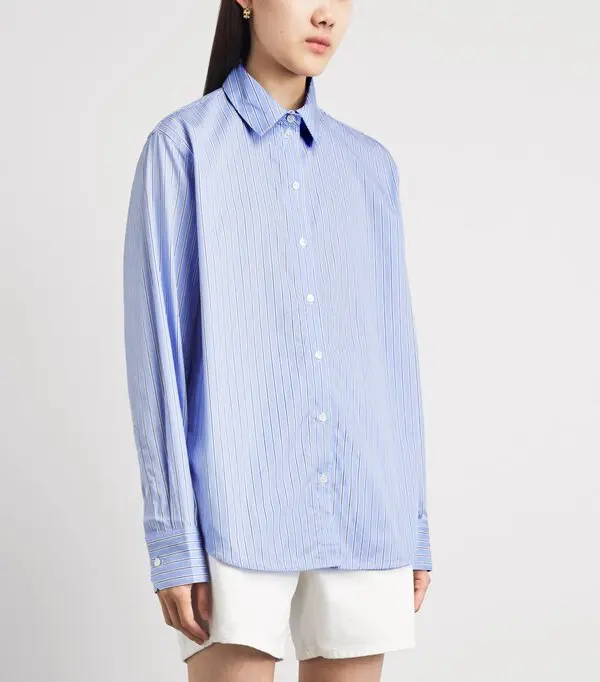 ANINE BING Oversized Striped Cotton Shirt