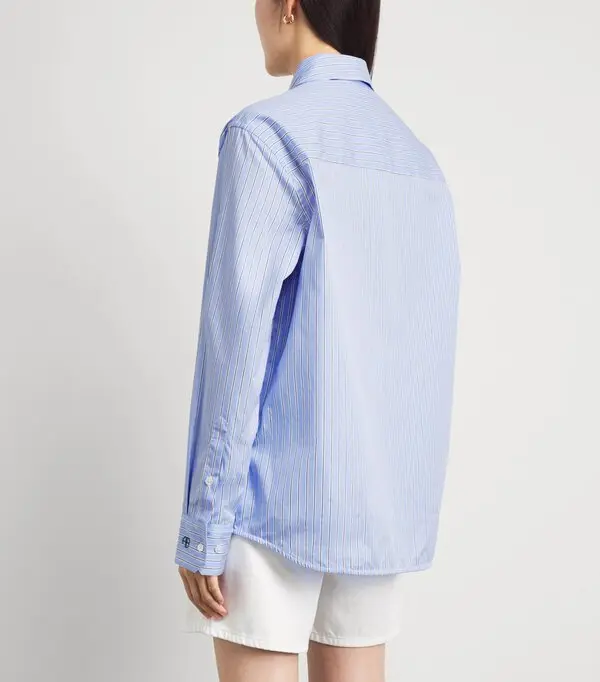 ANINE BING Oversized Striped Cotton Shirt