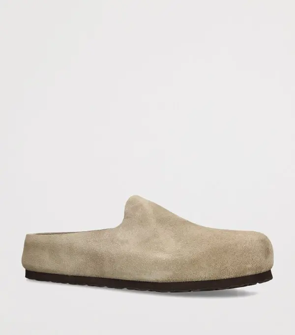 BIRKENSTOCK Suede Amsterdam Clogs - Brown