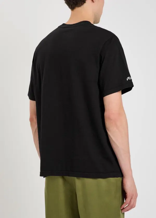 MALBON Bermuda Logo-print Cotton T-shirt - Black