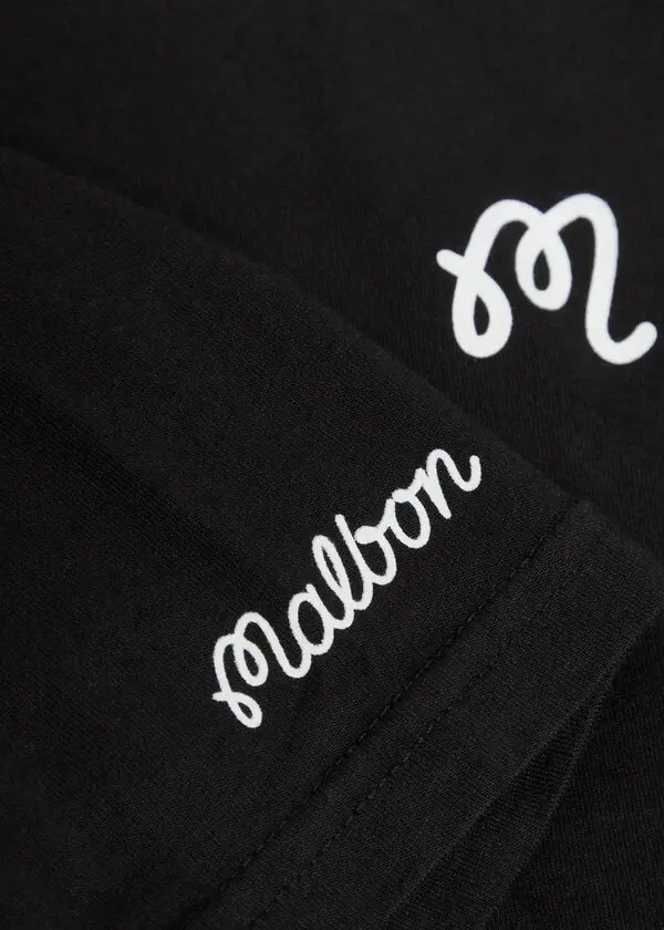 MALBON Bermuda Logo-print Cotton T-shirt - Black