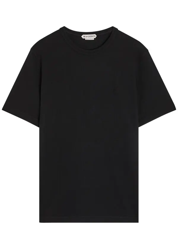 JW Anderson Logo-embroidered Cotton T-shirt - Black