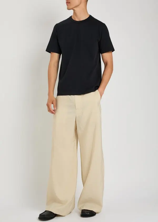 JW Anderson Logo-embroidered Cotton T-shirt - Black