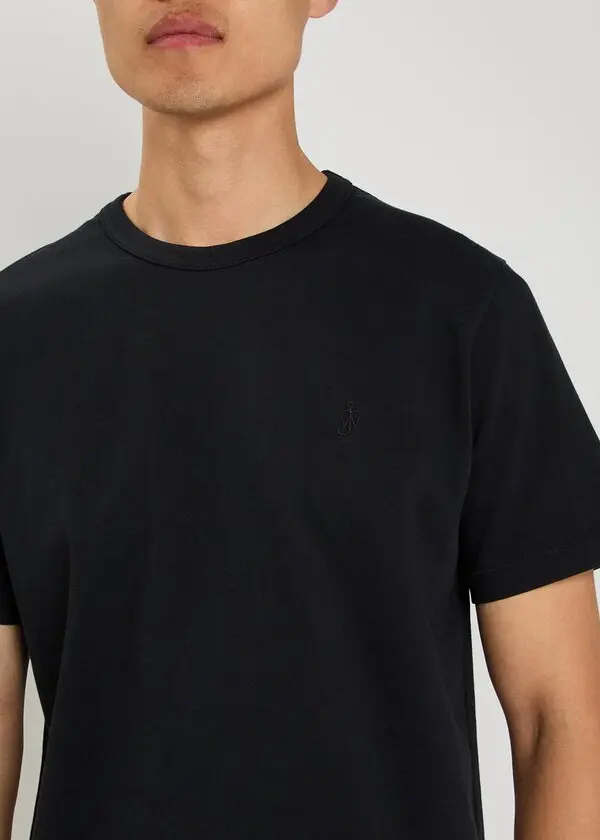 JW Anderson Logo-embroidered Cotton T-shirt - Black