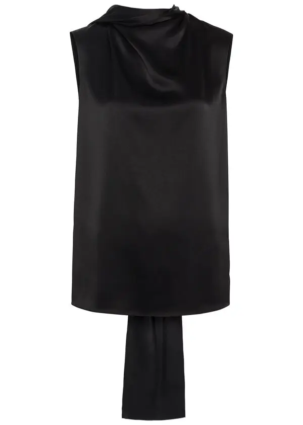 ROKSANDA Vali Scarf-effect Draped Satin Top