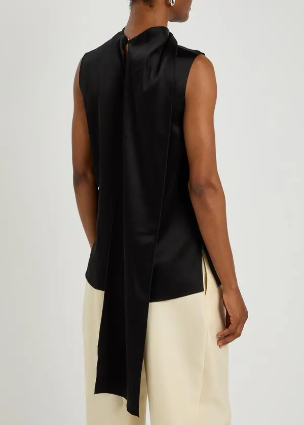 ROKSANDA Vali Scarf-effect Draped Satin Top
