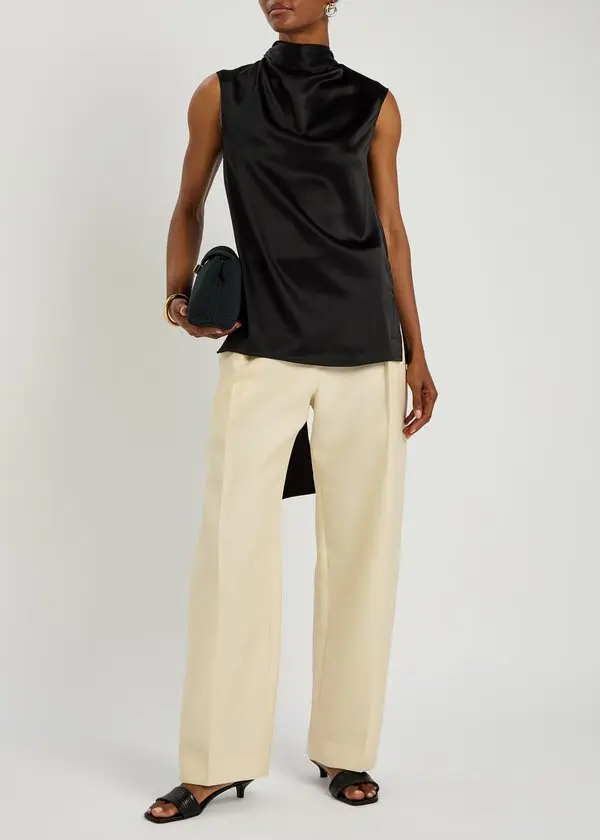 ROKSANDA Vali Scarf-effect Draped Satin Top