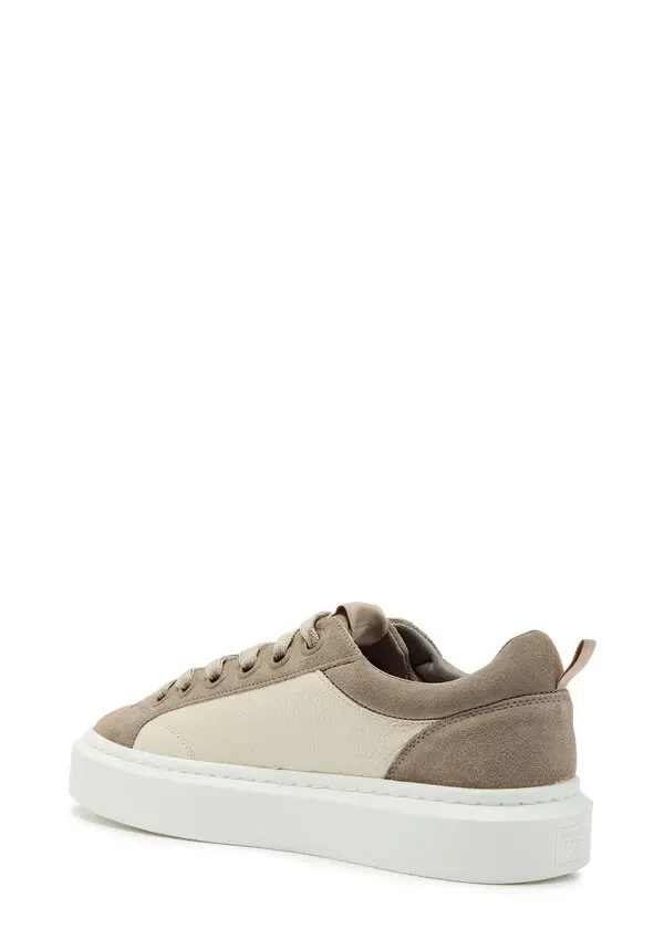 CLEENS Paneled Leather And Suede Sneakers